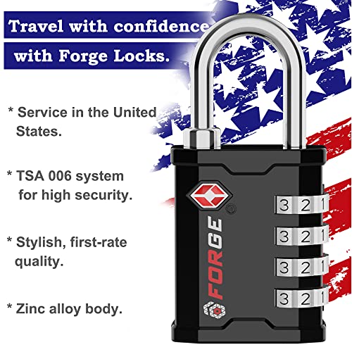 FORGE 4 Digit 17067 TSA Approved Tool Box and Case Lock, Combination ...