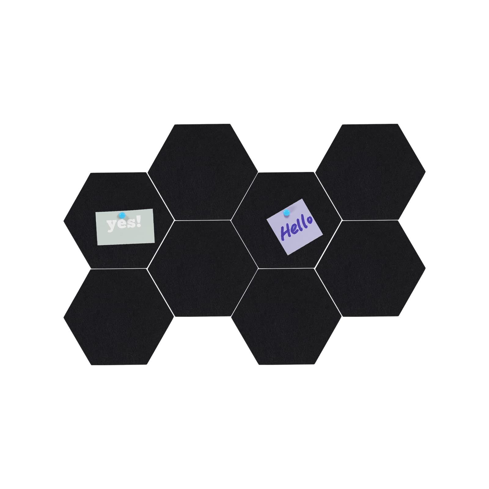 LAJAR 8 Pcs Hexagon Felt Bulletin Board Tiles, Self Adhesive Felt Pin ...