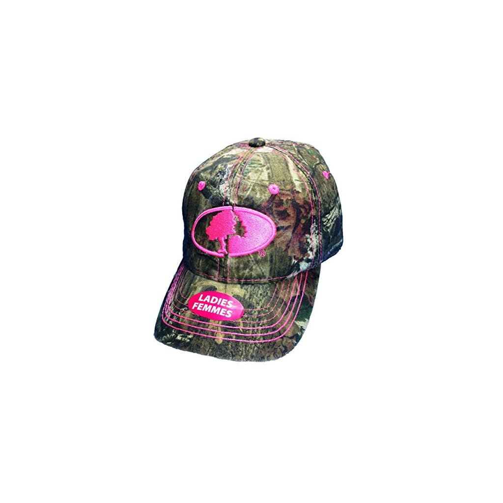 Mossy Oak Womens Camo Cap with Hot Pink Logo and Trim - MasterBasser