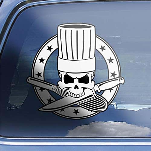 Amazon.com: Chef Skull & Crossbones Decal Sticker - CR: Handmade