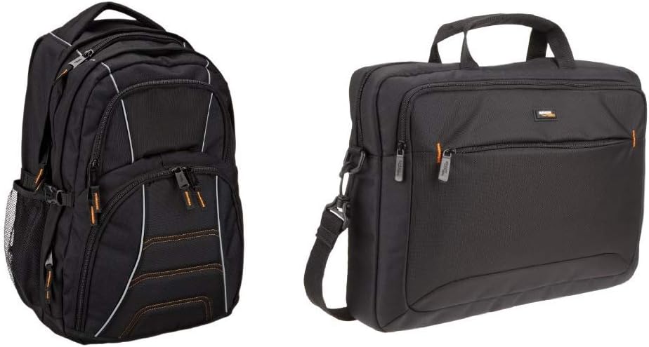 AmazonBasics Laptop Backpack (up to 17 inches) – Black & 15.6-Inch ...