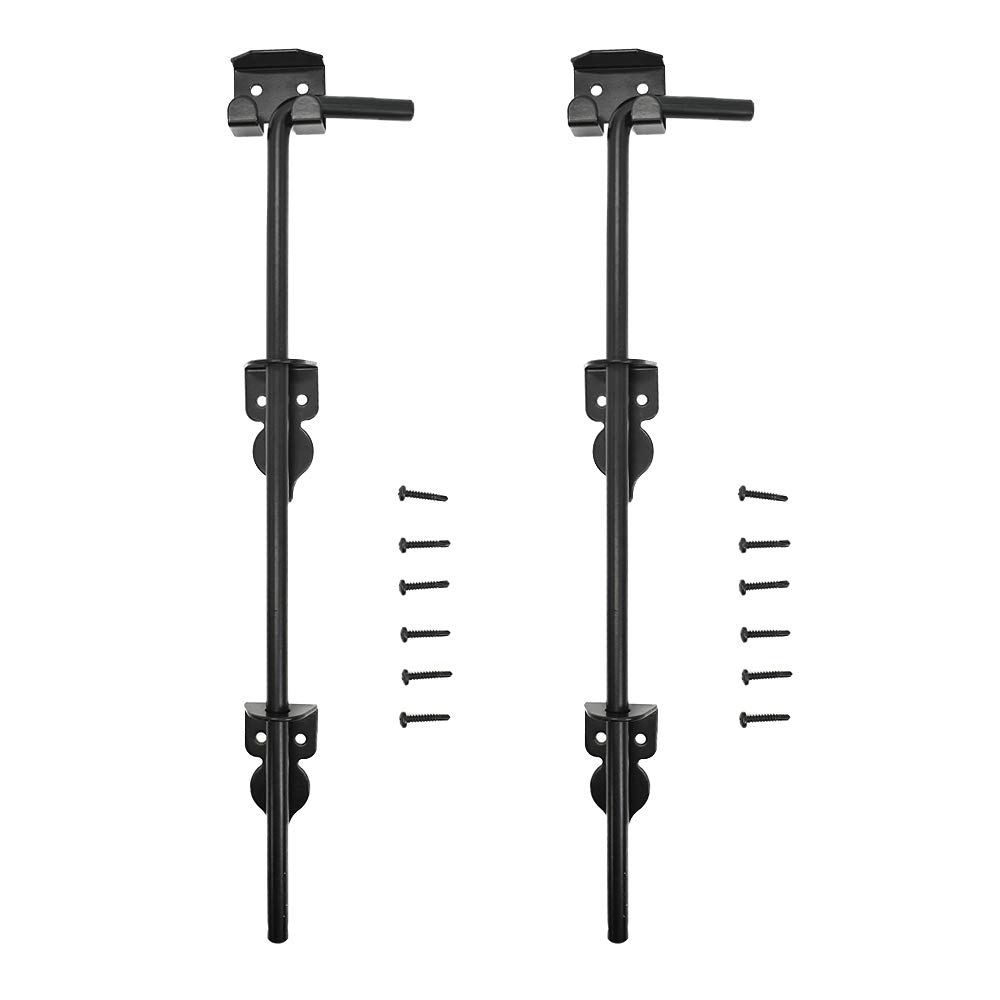 HANSHAN Cane Bolt Heavy Duty Gate Drop Rod 18 Inch Steel With Black ...