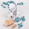Natural Stone Turquoise Rosary Beads Necklace Christian Catholic Alloy ...