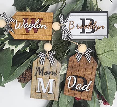 Wood gift tag name, stocking personalized tags, custom Christmas tags ...