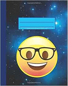 Emoji Smiling Nerd in the Starry Space Sky Graph Paper Notebook: 160 ...