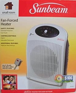 Amazon.com: SUNBEAM Fan Heater, 1 Touch Electric Thermostat,alci Plug ...