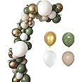Amazon.com: Sage Green Balloon Garland Arch Kit 79PCS Olive Green Peach White Gold Balloons for ...