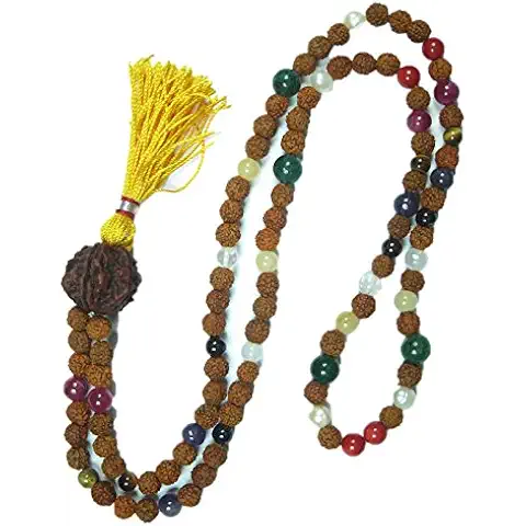 Mogul Yoga Prayer Beads Meditation Japamala Rudraksha Navgraha Healing ...