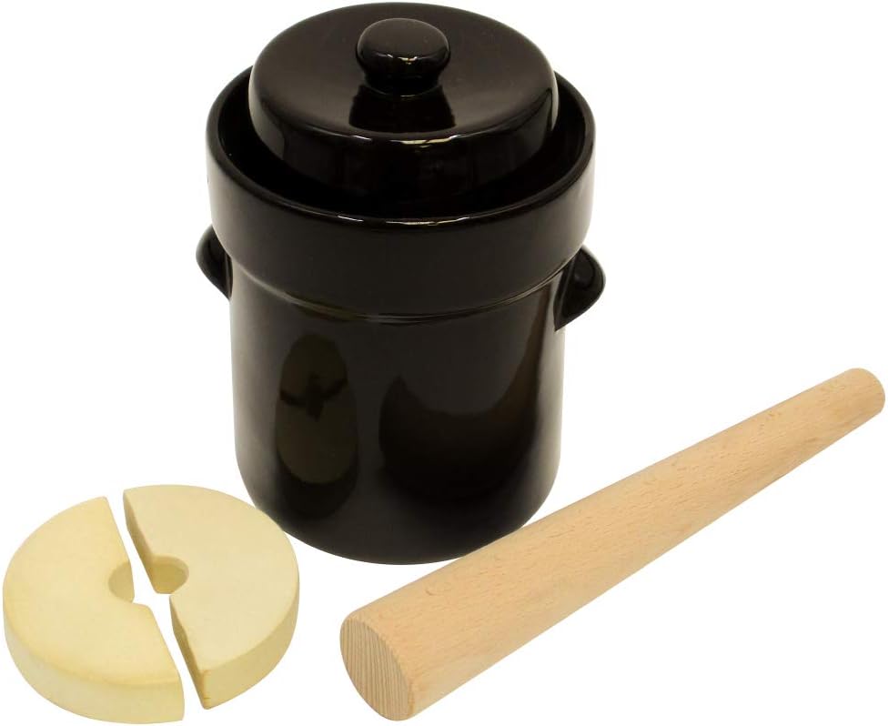 Amazon.com: 2L (Half Gallon) Fermentation Jar Crock Stoneware Pickling ...