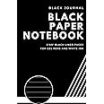 Amazon.com: Black Paper Notebook | Plain Ruled Journal with Softcover ...