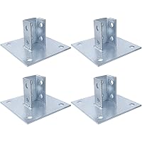 Skelang 4 Pcs Strut Post Base, 4 Holes Square Mount 6" x 6" Base for 1 ...