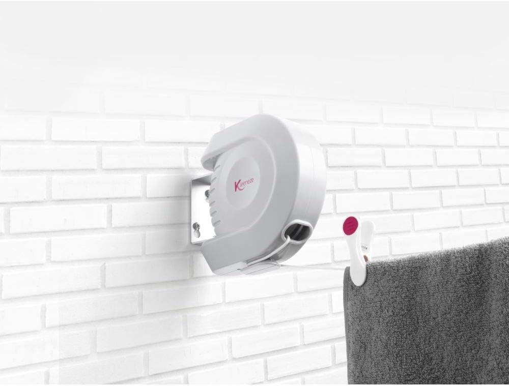 Spring Loaded Retractable Washing Line - EASY FIT to Wall or Fence ...