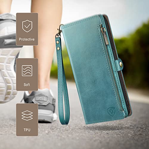 XcaseBar for Google Pixel 7 Wallet case with Zipper 【RFID Blocking】 Credit Card Holder, Flip ...