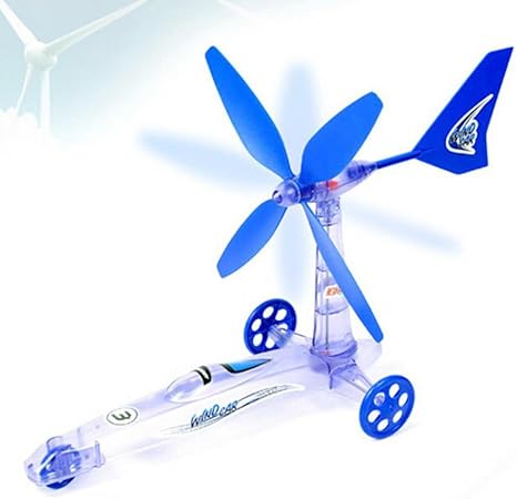 Kids DIY Handmade Toys Environmental Energy Removable Wind Powered Car ...