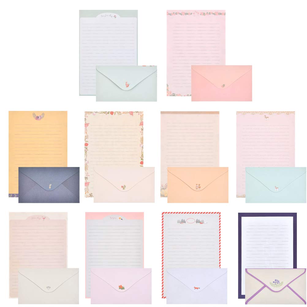 Stationery Letter Paper and Envelopes Set, 60 Sheets Cute Letter ...