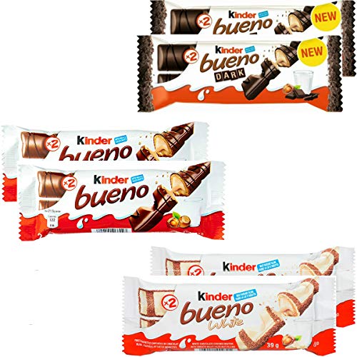 Kinder Bueno, Kinder Bueno White, Kinder Bueno Dark - Variety Combo - 6 ...