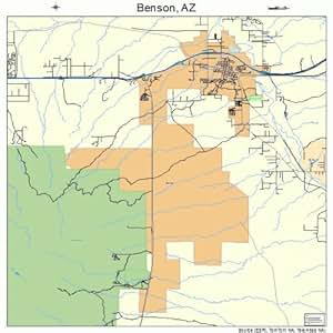 Amazon.com: Large Street & Road Map of Benson, Arizona AZ - Printed ...