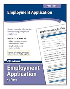 Amazon.com : Adams Application for Employment, Forms and Instructions ...