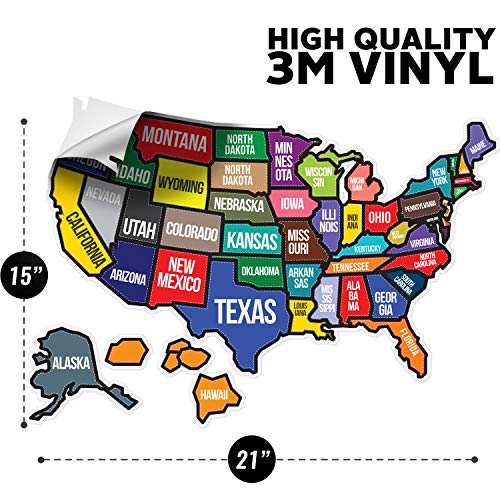 Compare Price: map of the united states sticker - on StatementsLtd.com