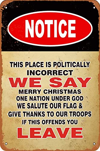 KPShens Sign Notice Signs Wall Decor Politically Incorrect Aluminum ...