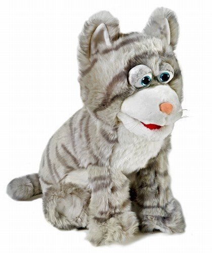 Silly Kitty Cat, (Gray Fur) Animal Hand Puppet, 40cm: Amazon.co.uk ...