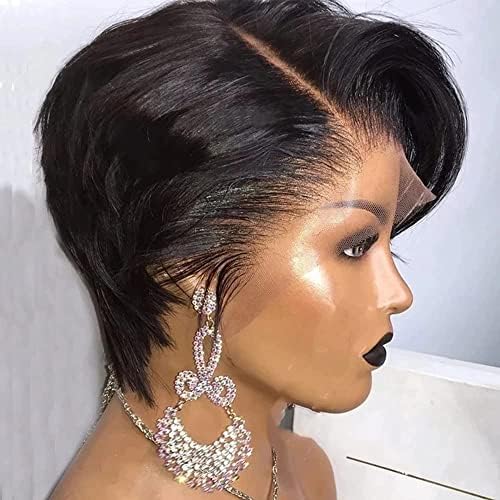Short Pixie Wigs for Women Human Hair Pixie Cut Wig 13x4x1 Side Part HD ...