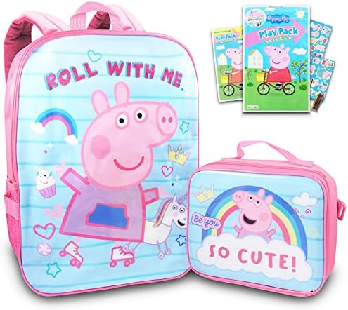 Peppa Pig Backpack Lunch Box Set For Kids, Toddlers ~ 3 Pc Bundle With ...