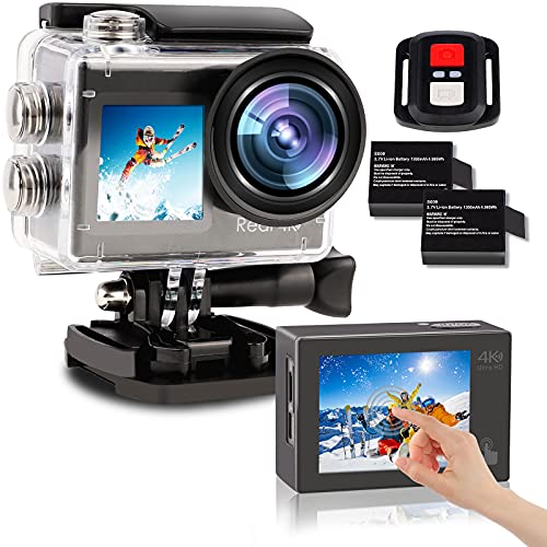 2021 Action Camera 4K 60FPS Dual Screen with EIS Stabilization 40M ...