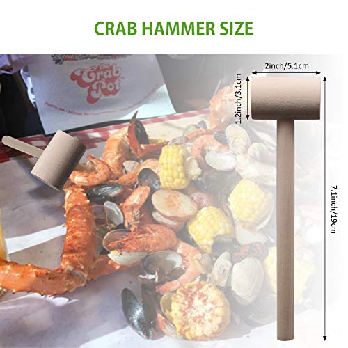 Large Size 15 Pieces Crab Hammer, Seafood Hammer,Solid Wood Crab Leg ...