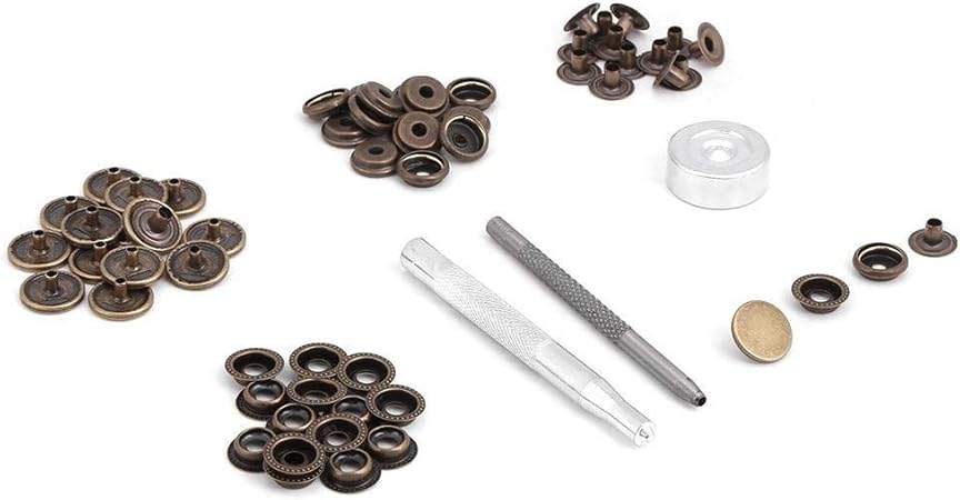 Amazon.com: x 15mm Antique Brass Press Studs, Hand Fixing Tool and ...