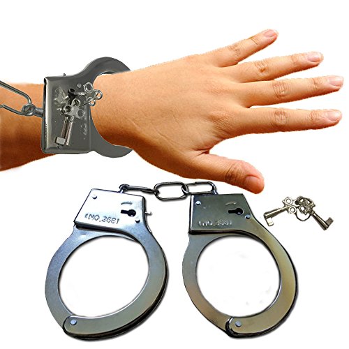 Toy Cubby Kids Pretend and Play Double Lock Metal Handcuffs with Keys ...