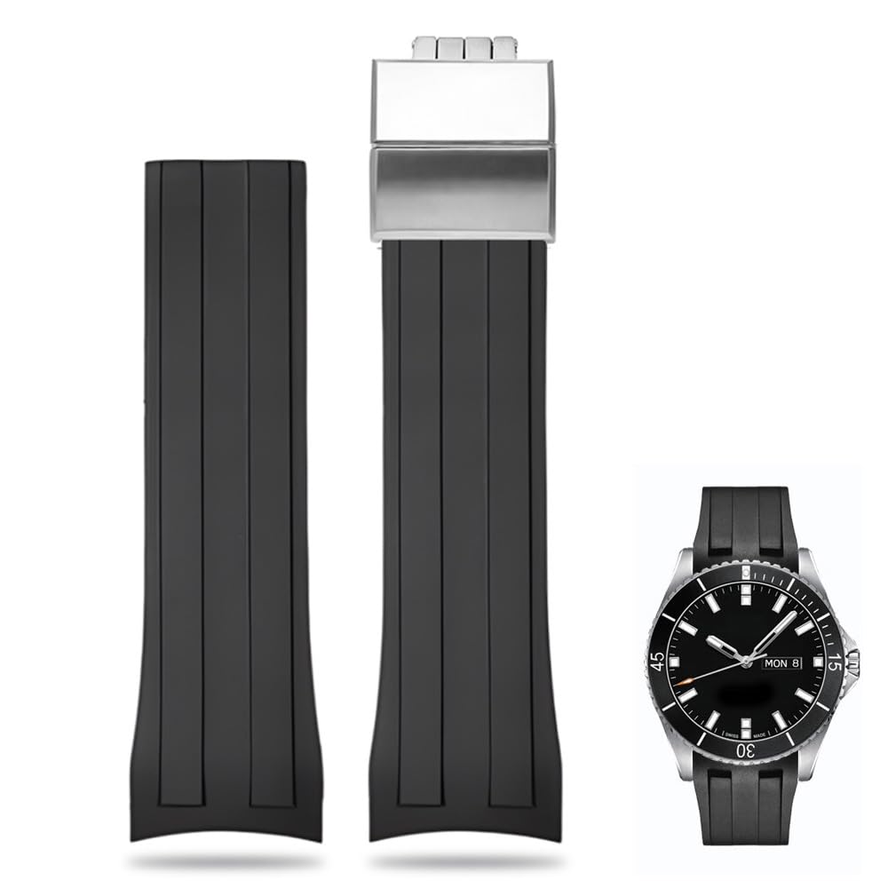 Wentokye 22mm Curved Lug End Watch Strap For Mido Ocean Star M026.430A ...