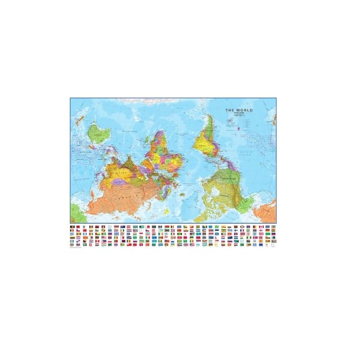 Buy Maps International Large Upside Down Political World Wall Map with ...