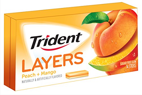 Trident Layers Sugar Free Gum (Orchard Peach & Ripe Mango, 14-Piece, 12 ...
