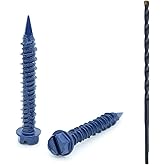 100 Qty 1/4" x 4" Hex Head Diamond Tip Concrete Screws to Anchor Masonry, Block & Brick (BCP503 ...