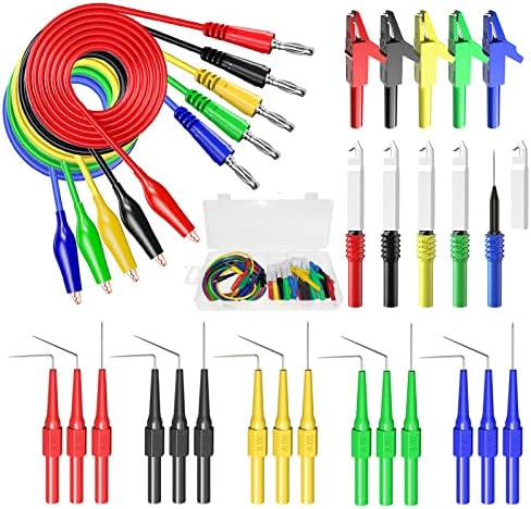Cleqee 30PCS Back Probe Kit Banana Plug to Copper Alligator Clip ...