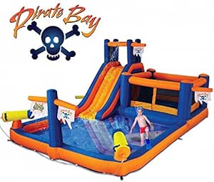 Amazon.com: Blast Zone Pirate Bay - Inflatable Water Park with Blower ...