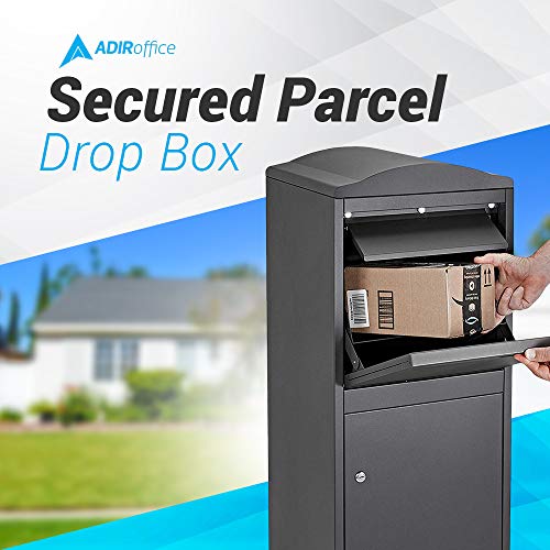 AdirOffice Secured Parcel Drop Box - Heavy Duty Weather Proof w/Lock ...