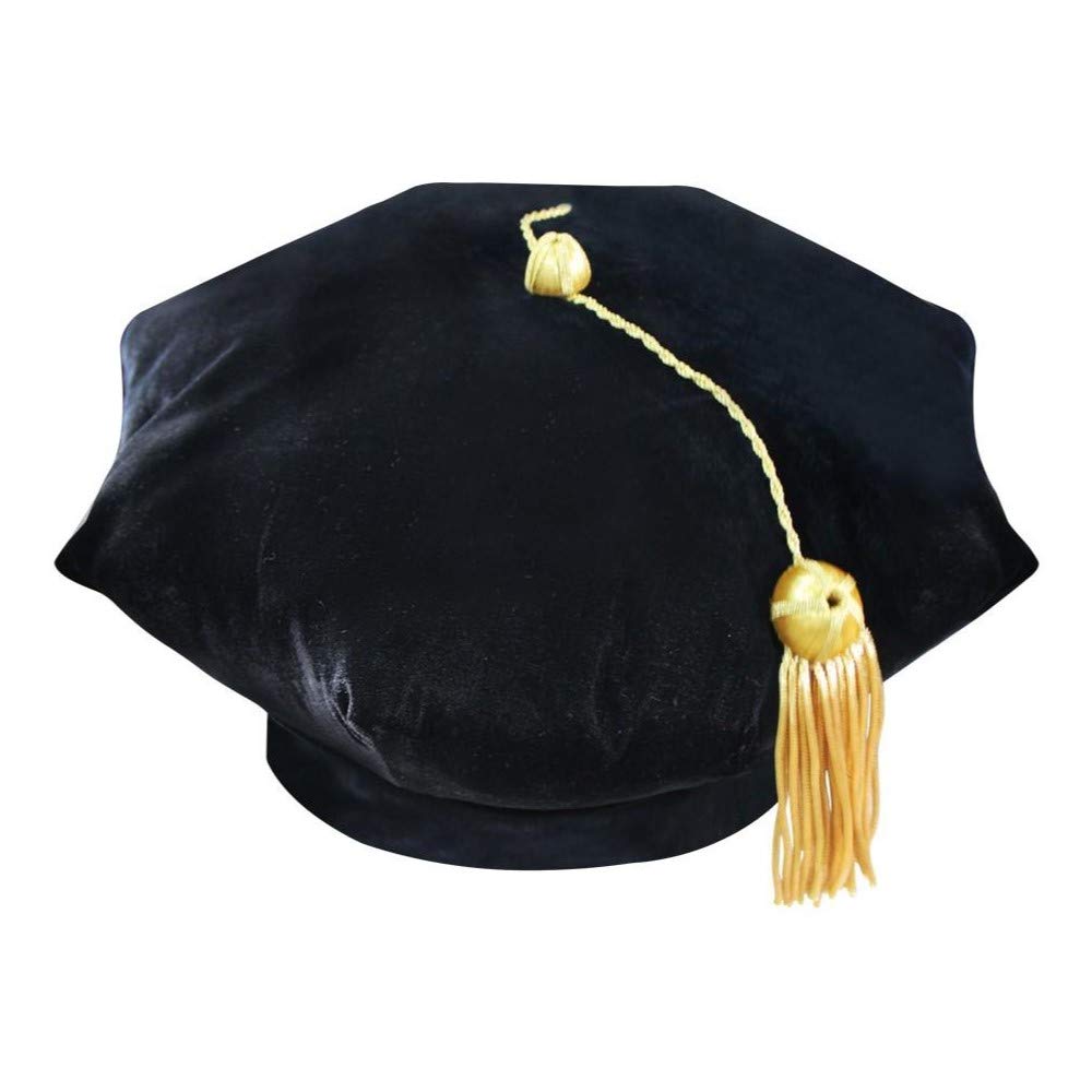 CLERKMANS Doctoral PhD Graduation Velvet Tam with Gold Bullion Tassel ...