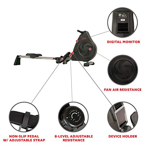 Sunny Health & Fitness Air Magnetic Rowing Machine Rower with LCD ...