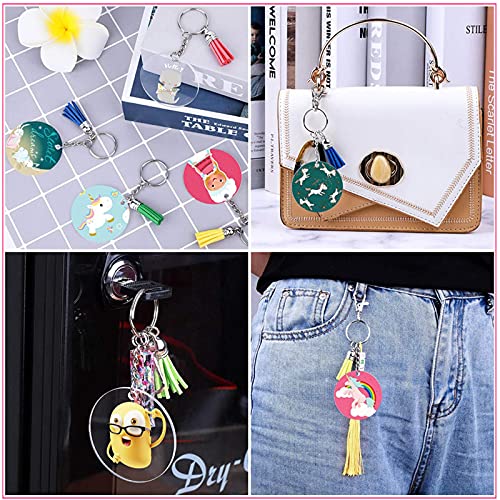 ArtCute 90 Pieces Clear Acrylic Keychain Blanks 2 Inch Round Acrylic ...