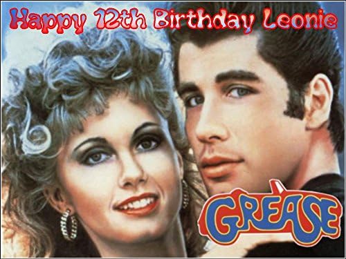 A4 Grease the movie Edible Icing Birthday Cake Topper: Amazon.co.uk ...
