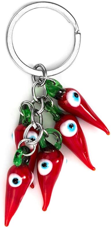 Amazon.com: LZHLMCL Girl Keyrings Keychains Red Chilli Keychain Bead ...
