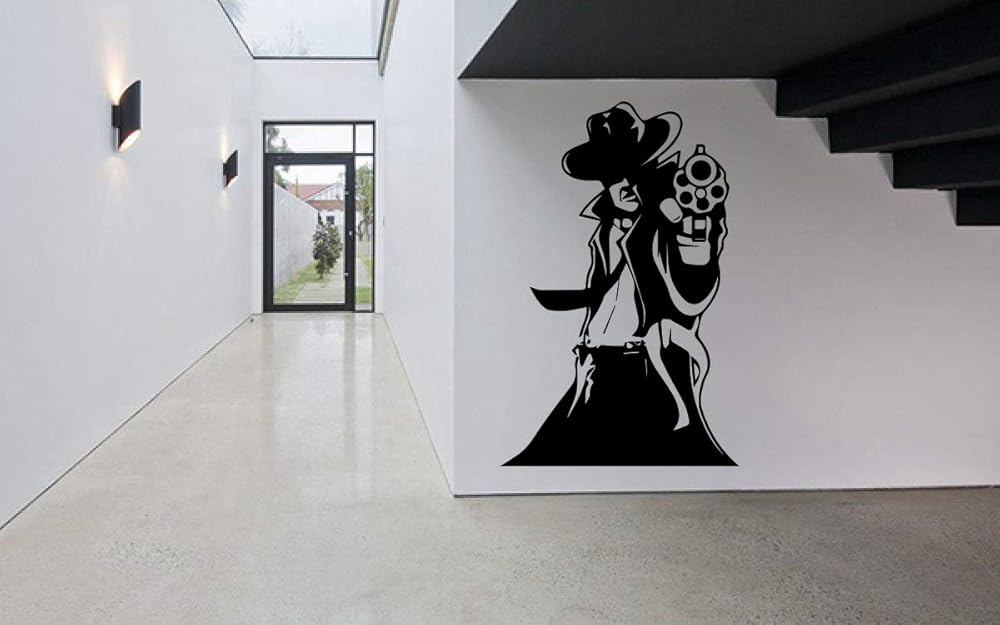 Amazon.com: Wall Sticker Mafia Gangster Retro Gun Weapon Man Vinyl ...