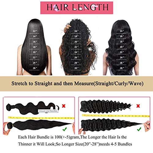 Abbily Hair 16 Inch One Bundles Human Hair (95-100g) 10A Brazilian ...