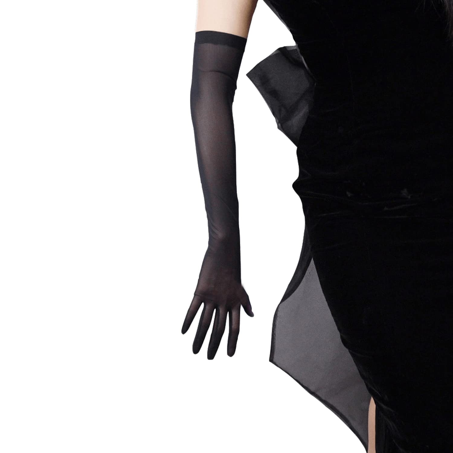 DooWay Black Long Mesh Gloves Women Touchscreen 20