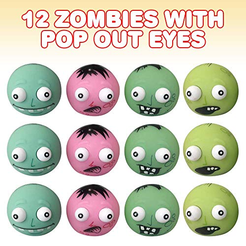ArtCreativity Zombie with Pop Out Eyes, Set of 12, Fun Squeezy Stress ...