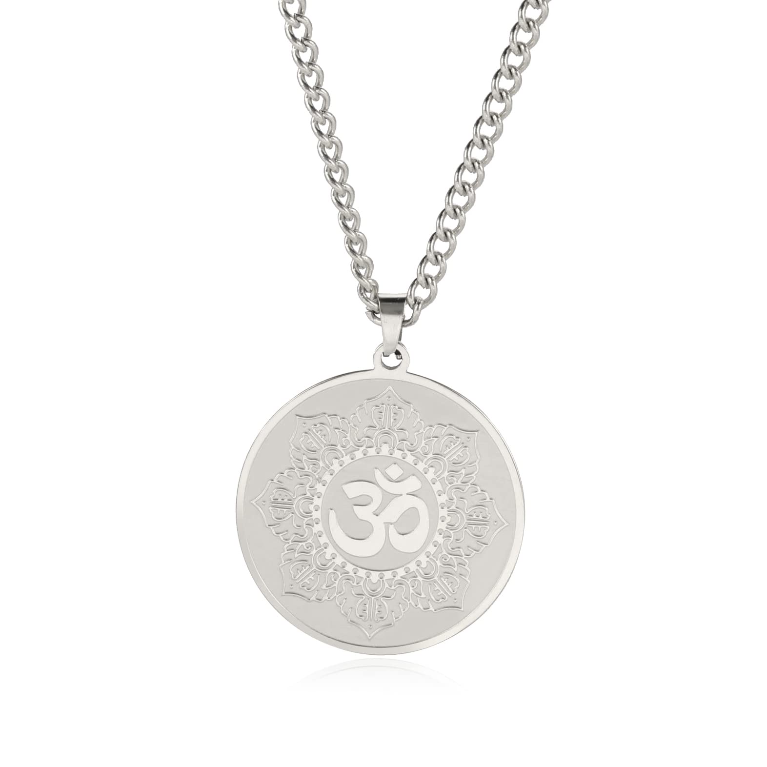 Om Necklace for Men Women Yoga Lotus Flower of Life Hinduism Ohm ...