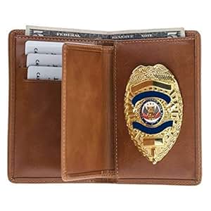 Amazon.com : Police Badge Wallet, All Leather, Fits Any Shape Badge ...