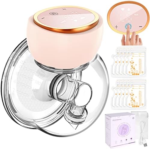 Electric Hands Free Breast Pump, Touch Screen Breast Pump, Electric Breast Pump with Bottle, 3 ...